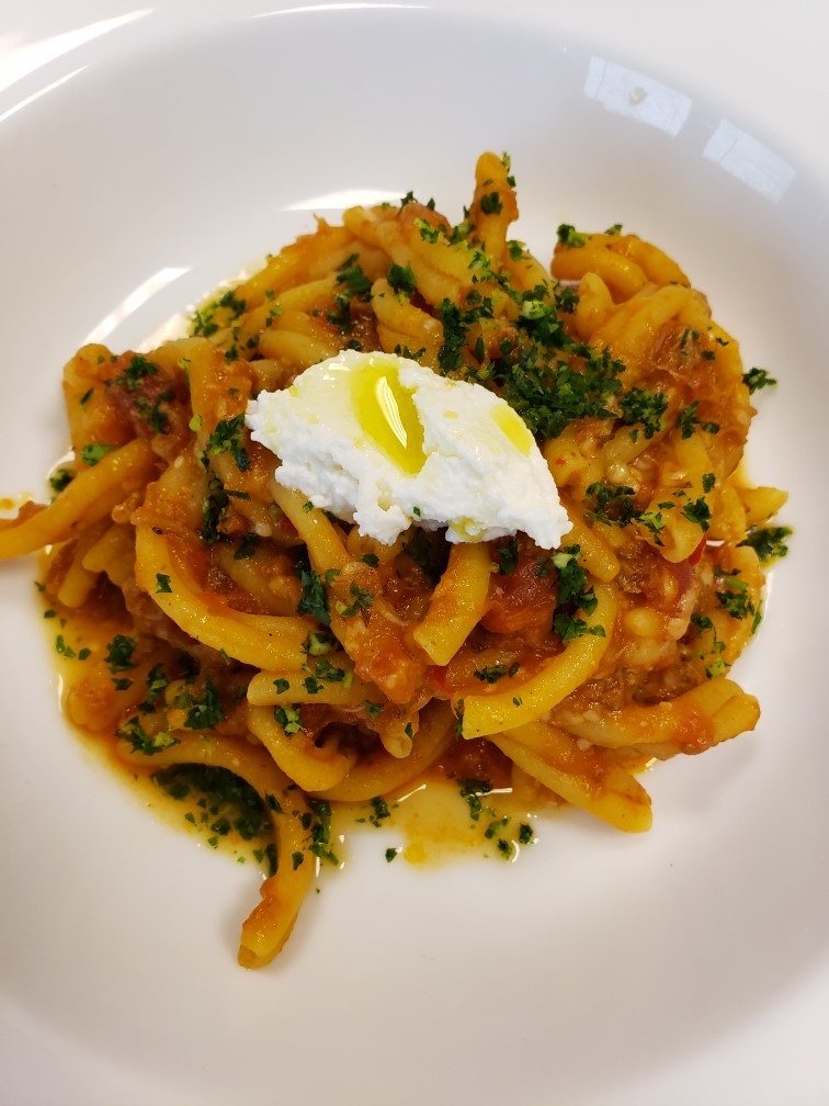 calabrese pork sugo with ricotta cassarecce - Pasta Rea